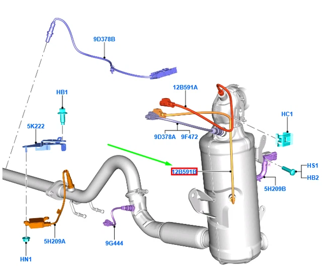 FORD FOCUS MK4 C519 Exhaust Gas Temperature Sensor 2372063 NEW GENUINE ...