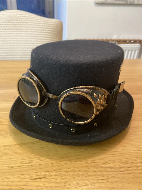 STEAM PUNK TOP Hat Unisex with Goggles £10.80 - PicClick UK