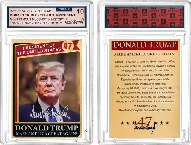 Trump Gifts Donald Trump 3D Trading Card - Mugshot & Presidential ...