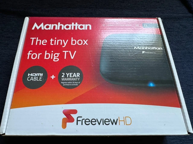 MANHATTAN T1 FREEVIEW HD Set Top Box with Freeview HD Channels, Remote ...