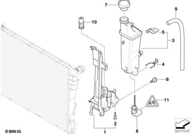 BMW GENUINE COOLING Radiator Water Expansion Tank Fits E85 E86 ...
