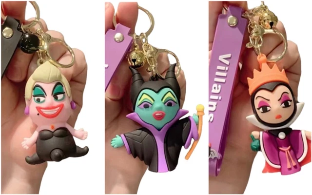 DISNEY VILLAINS *EVIL QUEENS* 3D Keychain URSULA, MALEFICENT, EVIL ...
