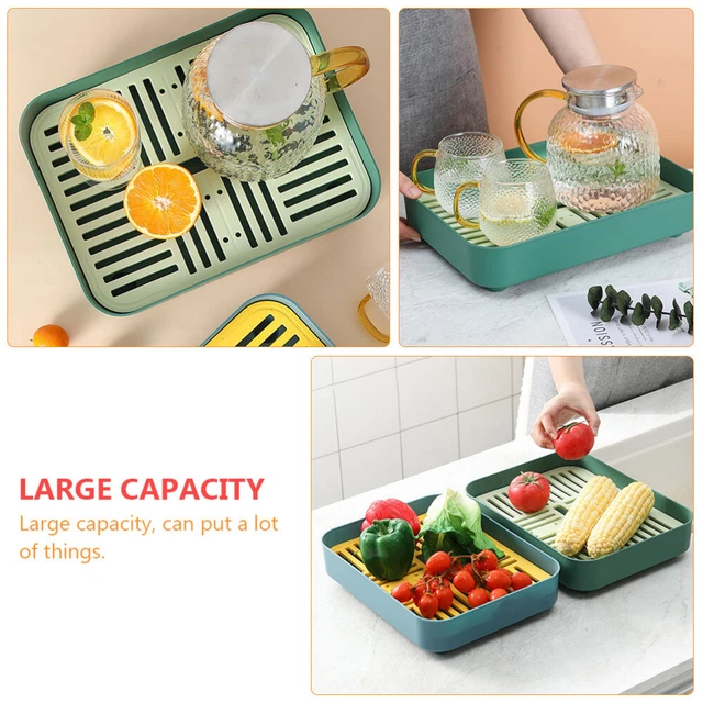 SET OF 2 Food Tray Hollowed-out Tea Sink Trays Two Tier Dish Rack £26. ...