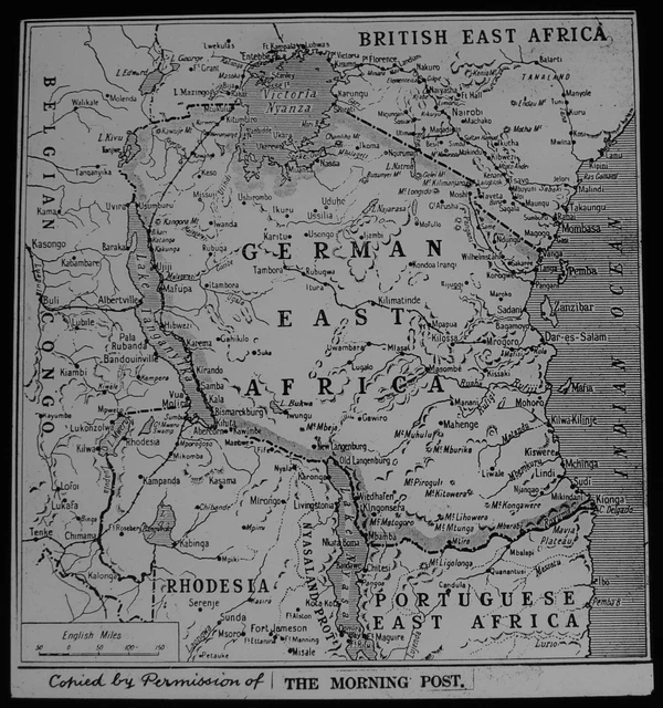 WW1 MAP - GERMAN EAST AFRICA Magic Lantern Slide WORLD WAR ONE £15.00 ...