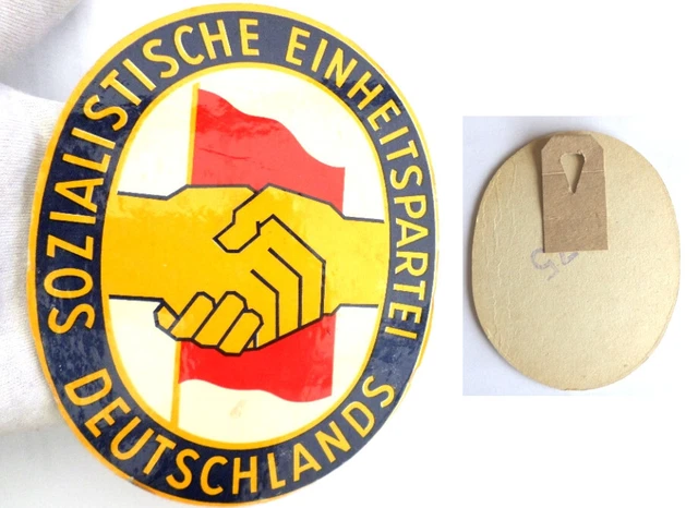 DDR PARTEI SED Wappen - Emblem Schild für Wand aus Pappe ( Fahne und ...