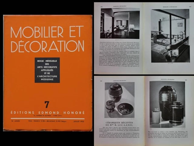 MOBILIER ET DECORATION n°7 1932 JEAN GINSBERG, SERGE ROVINSKY, HOFER ...