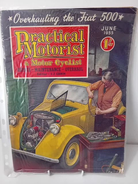 PRACTICAL MOTORIST & Motor Cyclist Magazine June 1955 Overhauling Fiat ...