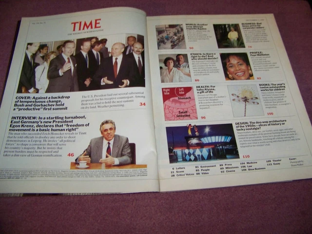 TIME MAGAZINE VINTAGE 1989 George Bush & Mikhail Gorbaciov Summit ...