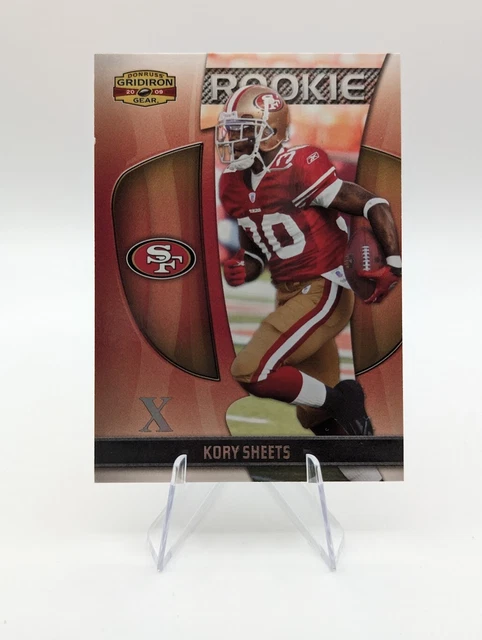 KORY SHEETS 2009 Donruss Gridiron Gear argent X's SP/250 RC #167 49ers ...