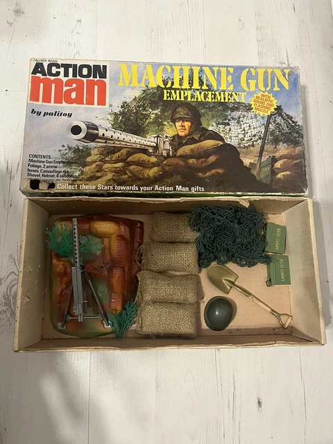 VINTAGE ACTION MAN Machine Gun Emplacement Boxed 1970 - 1976 By Palitoy ...