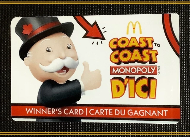 🇨🇦 CANADA 🇨🇦 2023 Mcdonalds Monopoly Gift Card ----- Rare ----- New $12 ...
