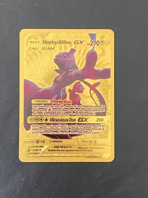 POKÉMON TAG TEAM Mewtwo & Mew GX Shiny Gold Foil Card £3.22 - PicClick UK
