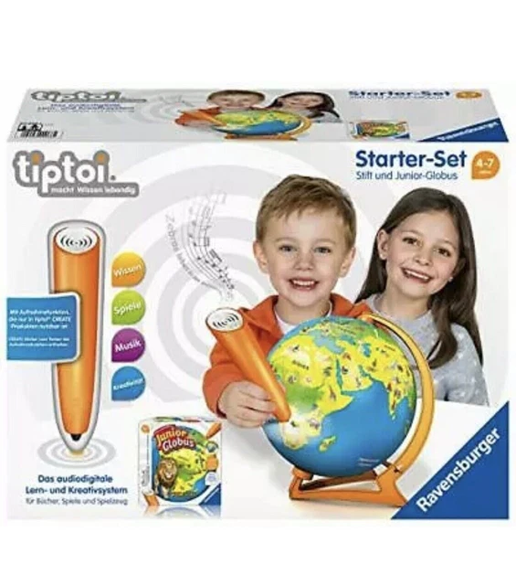 RAVENSBURGER TIPTOI STARTER-SET Pen and Junior Globe-Learning German ...