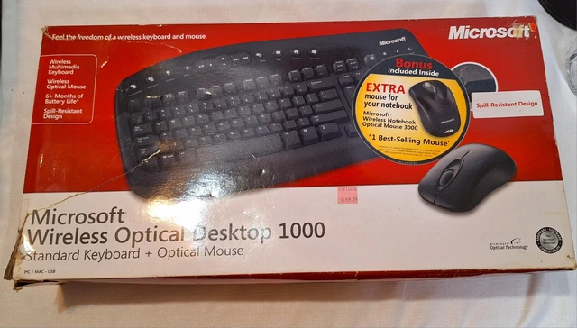 MICROSOFT WIRELESS OPTICAL Desktop 1000 Keyboard and Mouse $30.00 ...