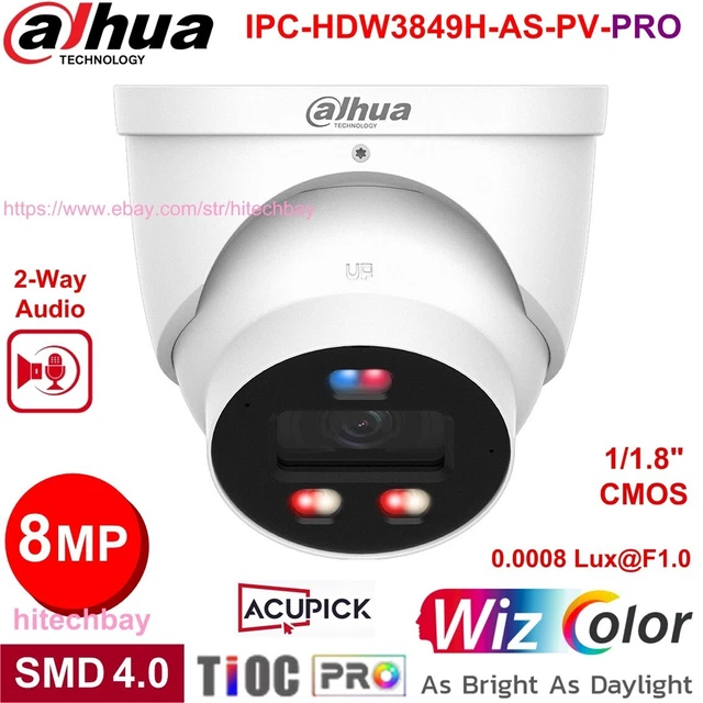 NEW! DAHUA 8MP WizColor 2-Way Audio TiOC-PRO IP Camera IPC-HDW3849H-AS ...