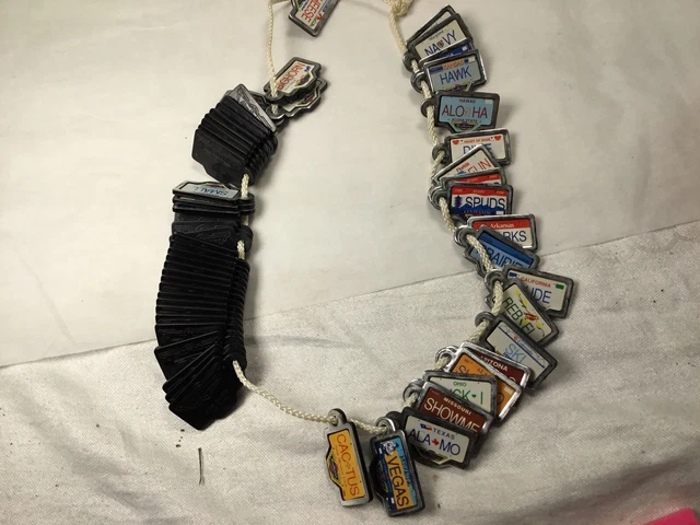 MICRO MACHINES MINIATURE license plates fob key chains galoob 56 tags ...