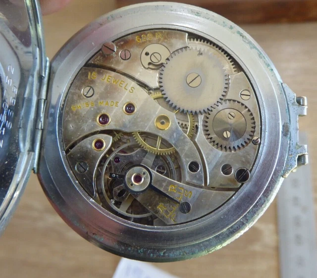 ANTIQUE CHROMED CORTEBERT Gents 15 Jewels Pocket Watch £41.00 - PicClick UK