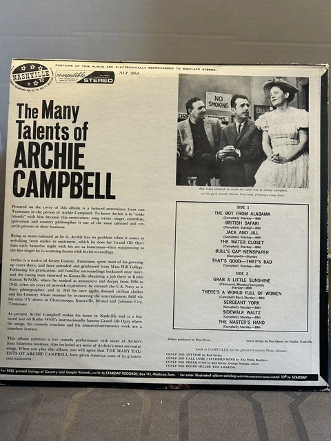 ARCHIE CAMPBELL THE Many Talents Of LP P7350A Vinyl Record Vintage £5. ...