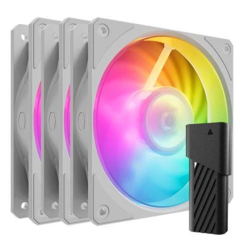 COOLER MASTER MOBIUS 120P ARGB PWM Fans (3-Pack), White, ARGB ...