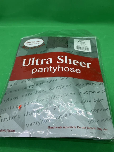 ULTRA SHEER PANTY hose pantyhose stocking Queen size GRAY size 40" - 54 ...