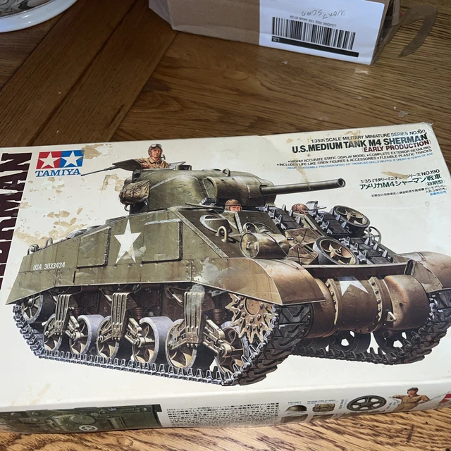 TAMIYA M4 SHERMAN Tank Model Kit Early Production Version, Scale 1:35 x ...