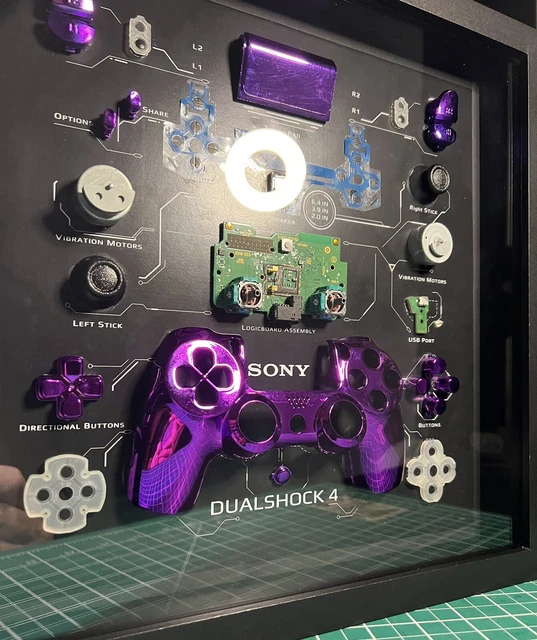 SONY PLAYSTATION DUALSHOCK 4 Controller Teardown in shadow box display ...