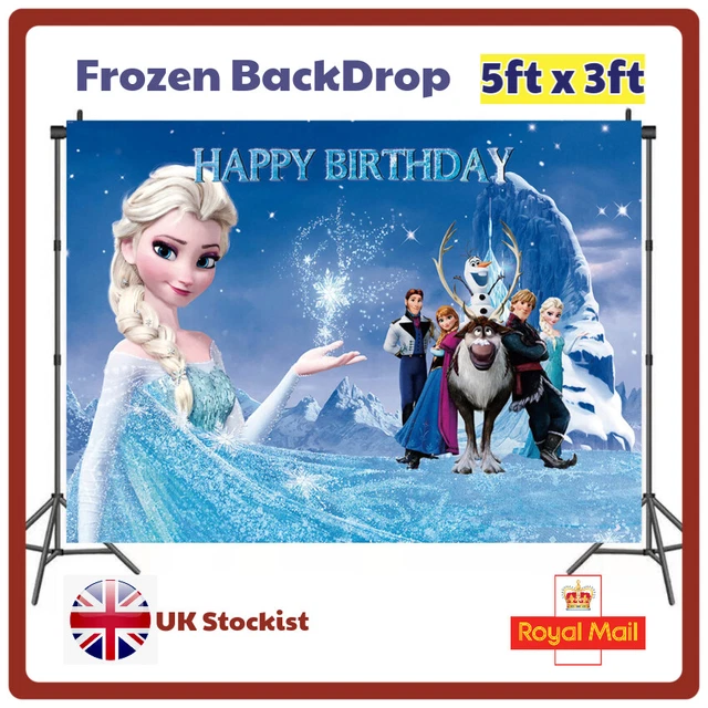 FROZEN HAPPY BIRTHDAY Backdrop Banner Background Cartoon Vinyl ...