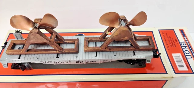 LIONEL O GAUGE 6-26689 Flate Car With Rms Titanic Salvaged Propellers ...
