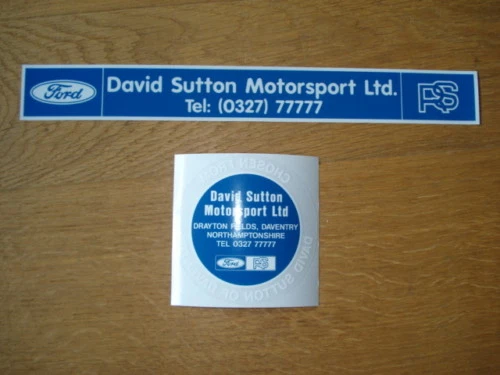 ESCORT RS & Cosworth David Sutton Motorsport Tax Disc & Rear Decal Pack ...
