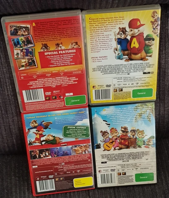 ALVIN AND THE Chipmunks X4 Movies Dvd R4 PAL VGC $22.00 - PicClick AU