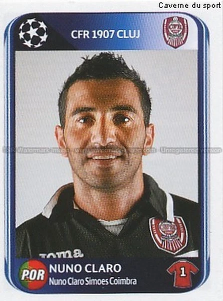 N°329 NUNO CLARO # Portugal Cfr.cluj Uefa Champions League 2011 Sticker ...