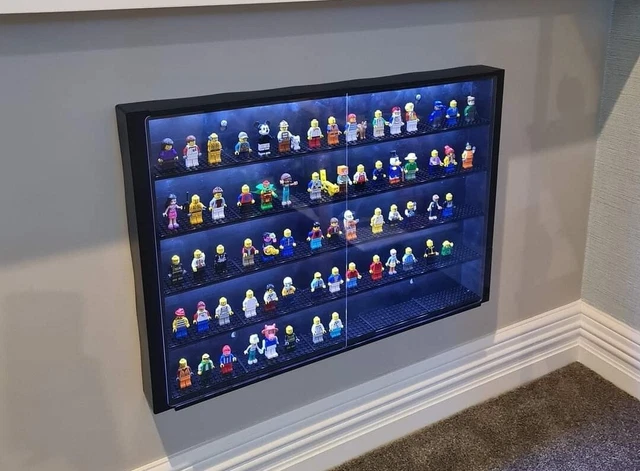 MARVEL LEGO DISPLAY Case with LED Lights Wall Mountable Miniature ...
