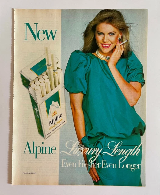 ALPINE CIGARETTES LUXURY length Lady Pearl Necklace ~ Vintage PRINT AD ...