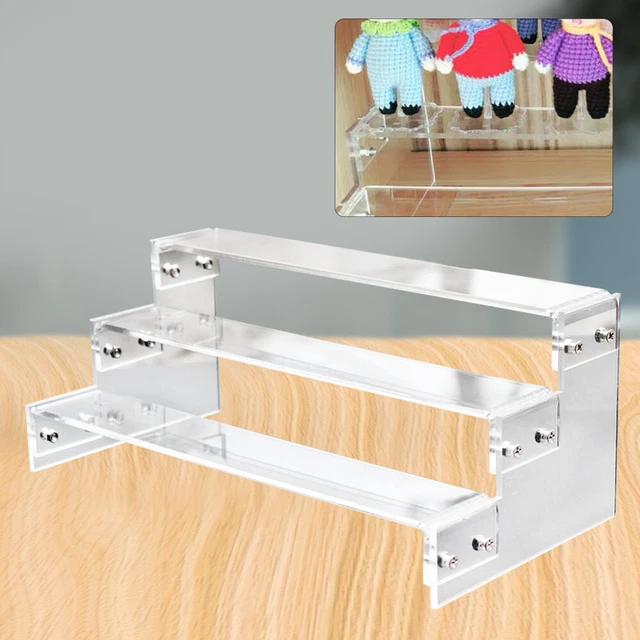 CLEAR ACRYLIC DISPLAY Shelf 3 Tier Riser Organizer Stand Holder for ...