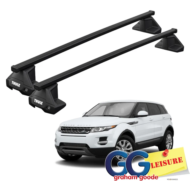 THULE EVO SQUARE Roof Rack Bars Lockable | Range Rover Evoque 2011-2018 ...