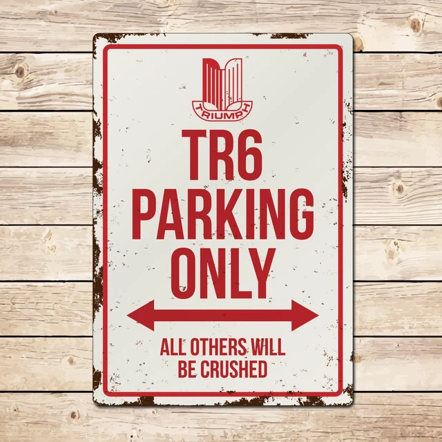 TRIUMPH TR6 PARKING Sign, Classic Car Birthday Christmas Gift for Dad £ ...