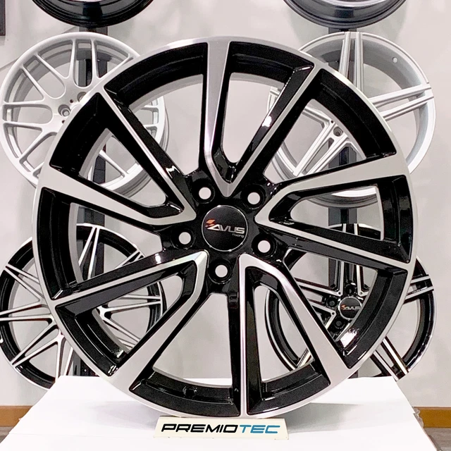 KIT CERCHI IN lega NAD AVUS AC-518 8x18 5x114,3 ET 40 BLACK POLISHED ...