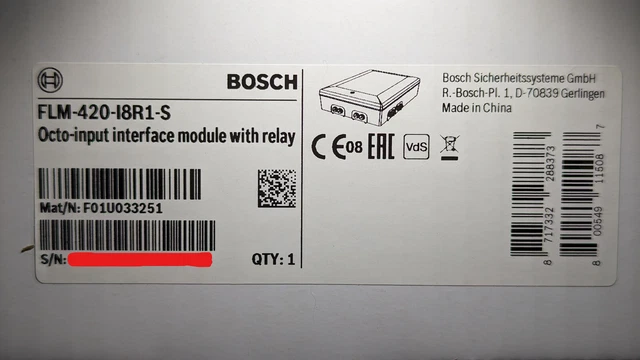 BOSCH FLM-420-I8R1-S OCTO-INPUT interface module with Relay - NEU EUR ...