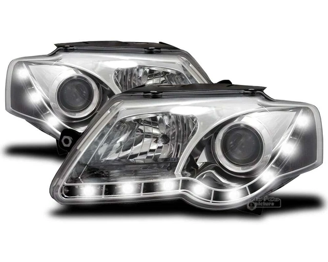 SCHEINWERFER LED MIT Tagfahrlicht for VW PASSAT B6 3C 2005-2010 Chrom ...