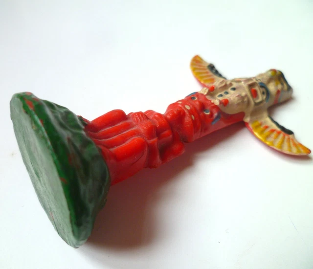 ALTER DDR GUMMI INDIANER COWBOY Wildwest Totem Marterpfahl rot Hopf EUR ...