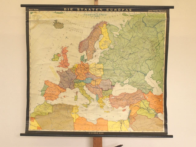 SCHOOL WALL MAP Europe States 1976 European Countries 103x92 EUROPE ...