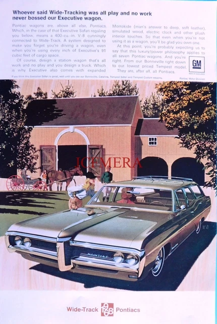 PONTIAC 'EXECUTIVE SAFARI' Car ADVERT Vintage Original 1968 Print Ad ...