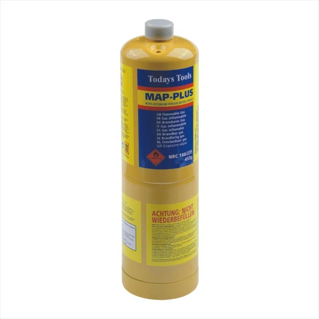 MAPP MAP PLUS 400G Bottle Disposable Gas Cylinder Plumbers Torch Jet ...