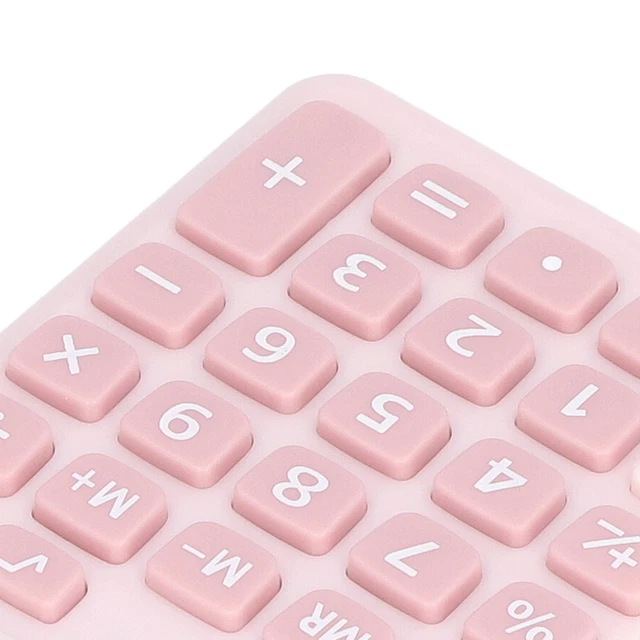 PINK CALCULATORS 8 Digit Solar Battery Dual Power Handheld Pocket ...