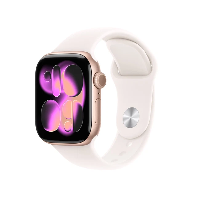 APPLE WATCH SERIES 11 GPS 42mm Oro Rosa Alluminio con Cinturino Rosa ...