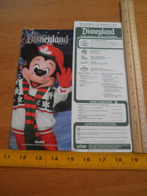 DISNEYLAND DAILY ACTIVITIES foldout map 2009 Christmas Mickey sweater ...