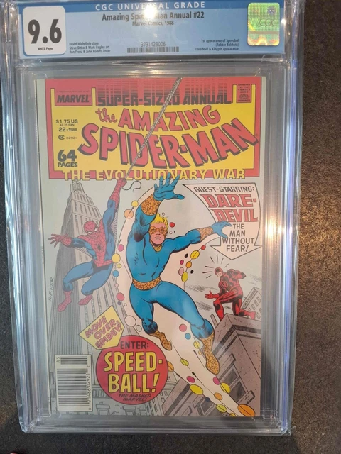 COMIC US: AMAZING Spider-Man Annual #22 Cgc 9.6 Speedball 1. Auftritt ...