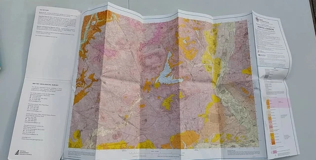 ORDNANCE SURVEY GEOLOGICAL Map, North London, Solid & Drift, Folded ...