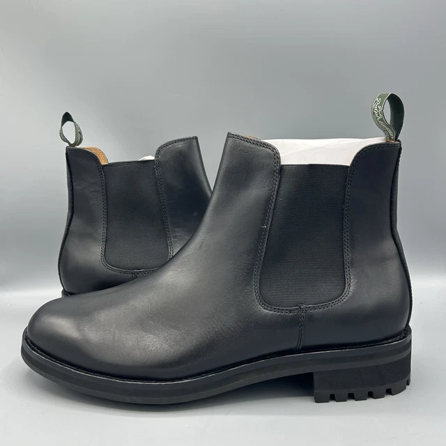 POLO RALPH LAUREN Bryson Chelsea Black Leather Boots UK 10.5 EU 44.5 US ...
