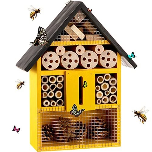WOODEN BEE HOUSE Outdoor Ladybirds House Butterfly Wood Room Handmade ...